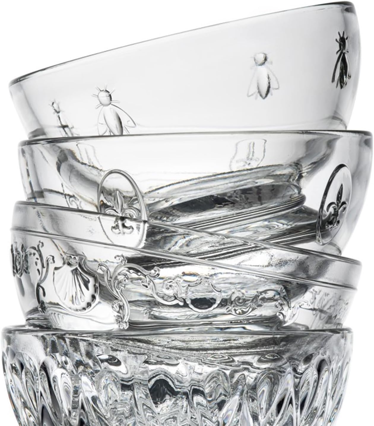 La Rochere Napoleon Bee Bowl (Set of 6), 9 oz, Clear