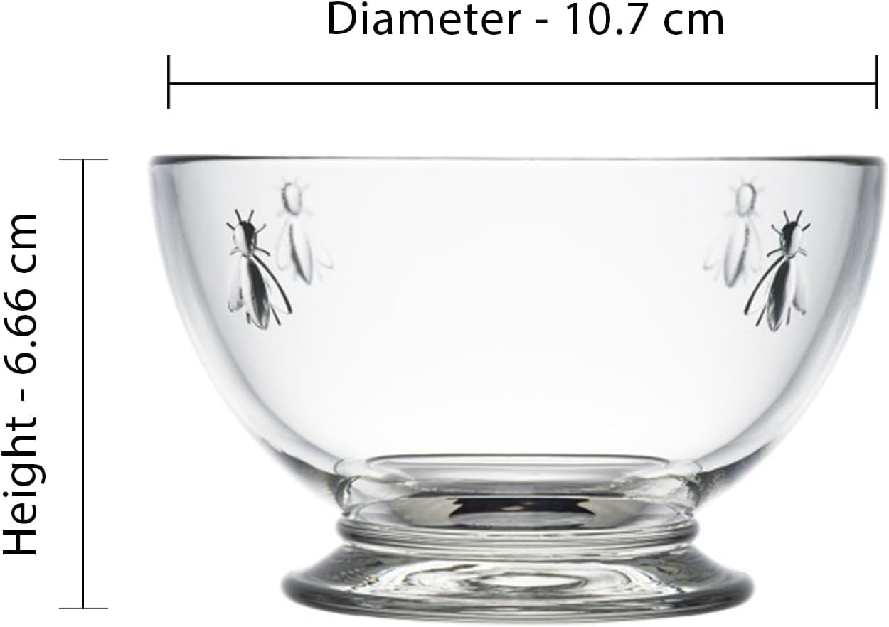 La Rochere Napoleon Bee Bowl (Set of 6), 9 oz, Clear