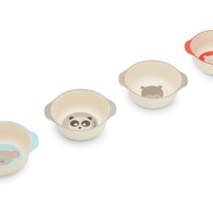 Red Rover Animal Bamboo Kid's Bowls Multicolor, Set of 4