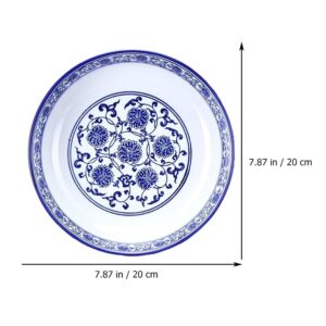 Hemoton Chinese Porcelain Porcelain Soup Bowl Blue and White Salad Bowl Noddle Serving Bowl Food Container for Miso Soup Pho Udon 8inch