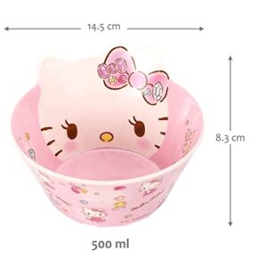 Hello Kitty Cute Pink Dinnerware Flatware Meal Set – Plate Bowl Cup Spoon, 4 pieces