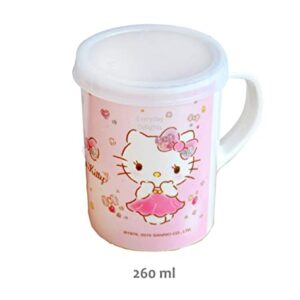 Hello Kitty Cute Pink Dinnerware Flatware Meal Set – Plate Bowl Cup Spoon, 4 pieces