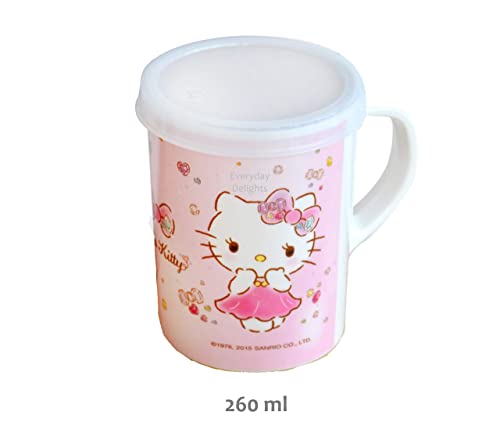 Hello Kitty Cute Pink Dinnerware Flatware Meal Set – Plate Bowl Cup Spoon, 4 pieces