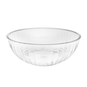 party essentials hard plastic 192 oz./6 qt/1.5 gallon large serving bowls for punch/salad/snack/treat/fruit, 3-count, clear