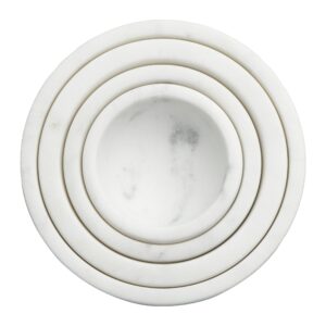 Creative Co-Op White Marble (Set of 4) Bowl