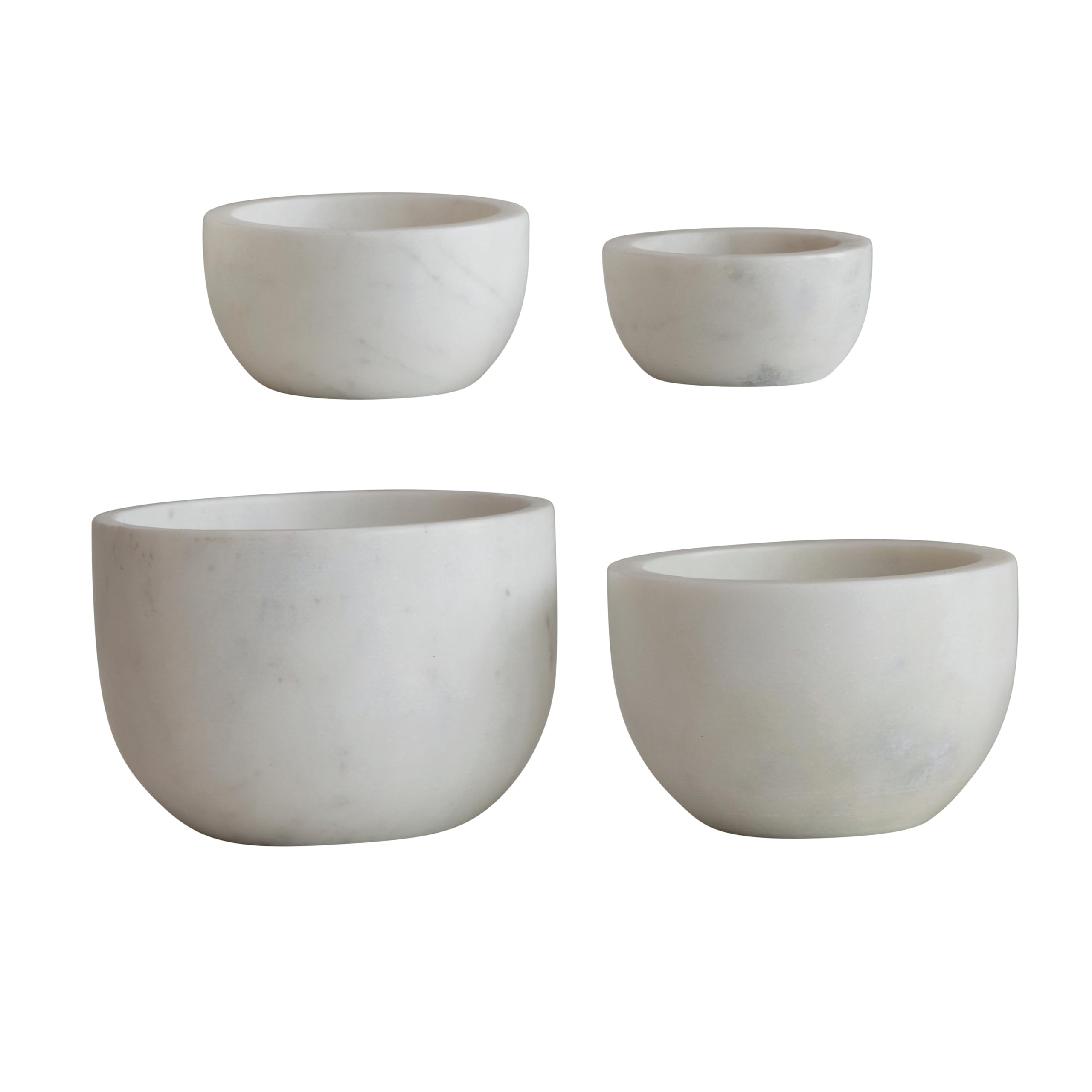 Creative Co-Op White Marble (Set of 4) Bowl