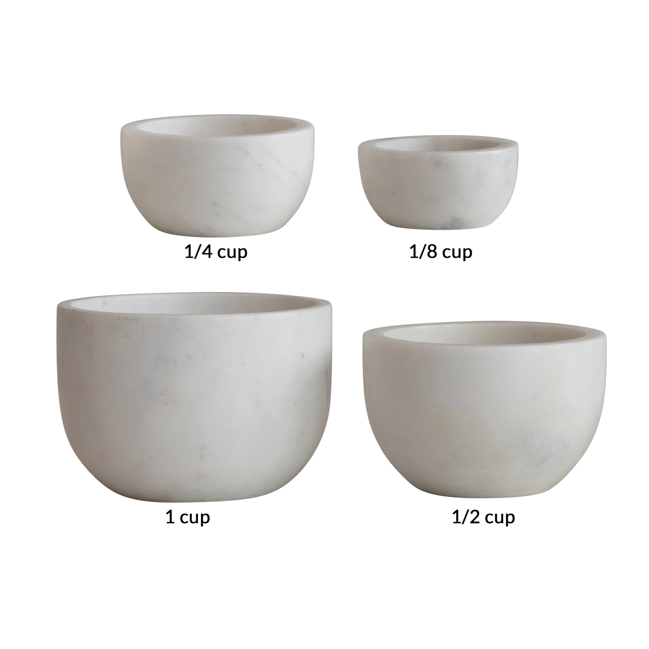 Creative Co-Op White Marble (Set of 4) Bowl