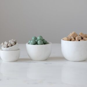 Creative Co-Op White Marble (Set of 4) Bowl