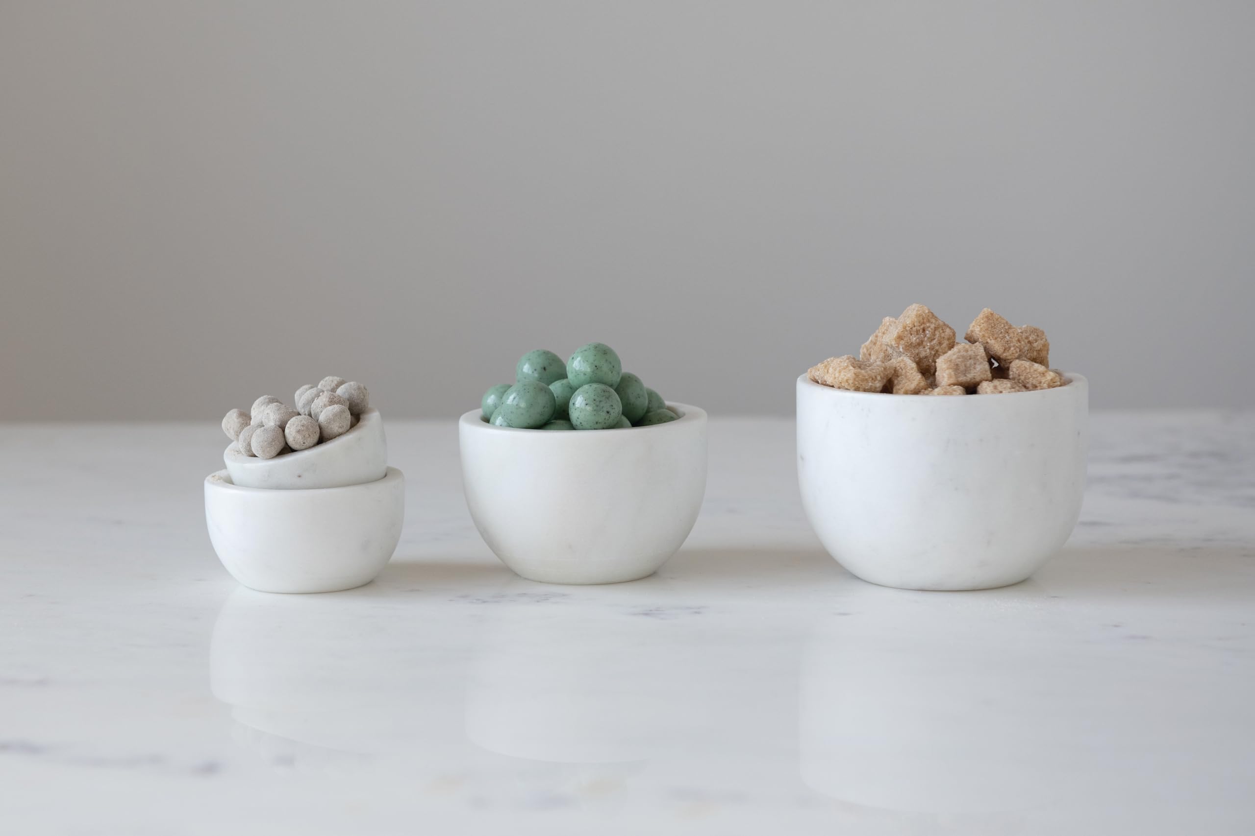 Creative Co-Op White Marble (Set of 4) Bowl