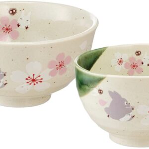 Studio Ghibli - My Neighbor Totoro - Sakura/Cherry Blossom, Skater Traditional Japanese Porcelain Dish Series - Small Rice Bowl