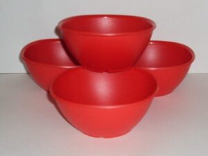 tupperware legacy pinch cereal or soup bowls set of 4 chili red