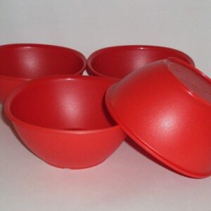 Tupperware Legacy Pinch Cereal or Soup Bowls Set of 4 Chili Red