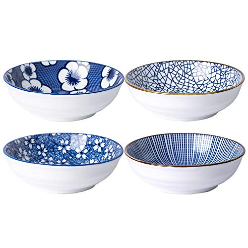 Kylimate 4" Mini Bowls For Dipping Saucers,Set of 4, 4 Ounce Dipping Bowls, Sauce Dishes