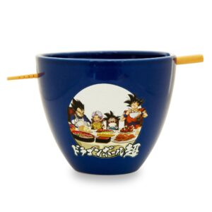 just funky dragon ball super japanese dinnerware set | 16-ounce ramen bowl with chopsticks