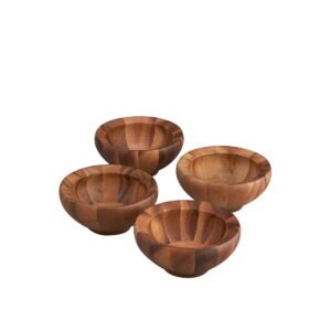 nambe yaro salad bowls, set of 4