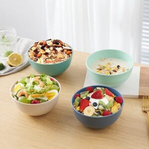 FDBTL 24OZ Cereal Bowls Set of 6 Unbreakable Wheat Straw Bowls Lightweight Dishwasher & Microwave Safe Bowl Set Reusable BPA Free for Soup Rice Salad Ramen Salad Fruit