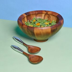 Nambe Yaro Salad Bowl with Servers