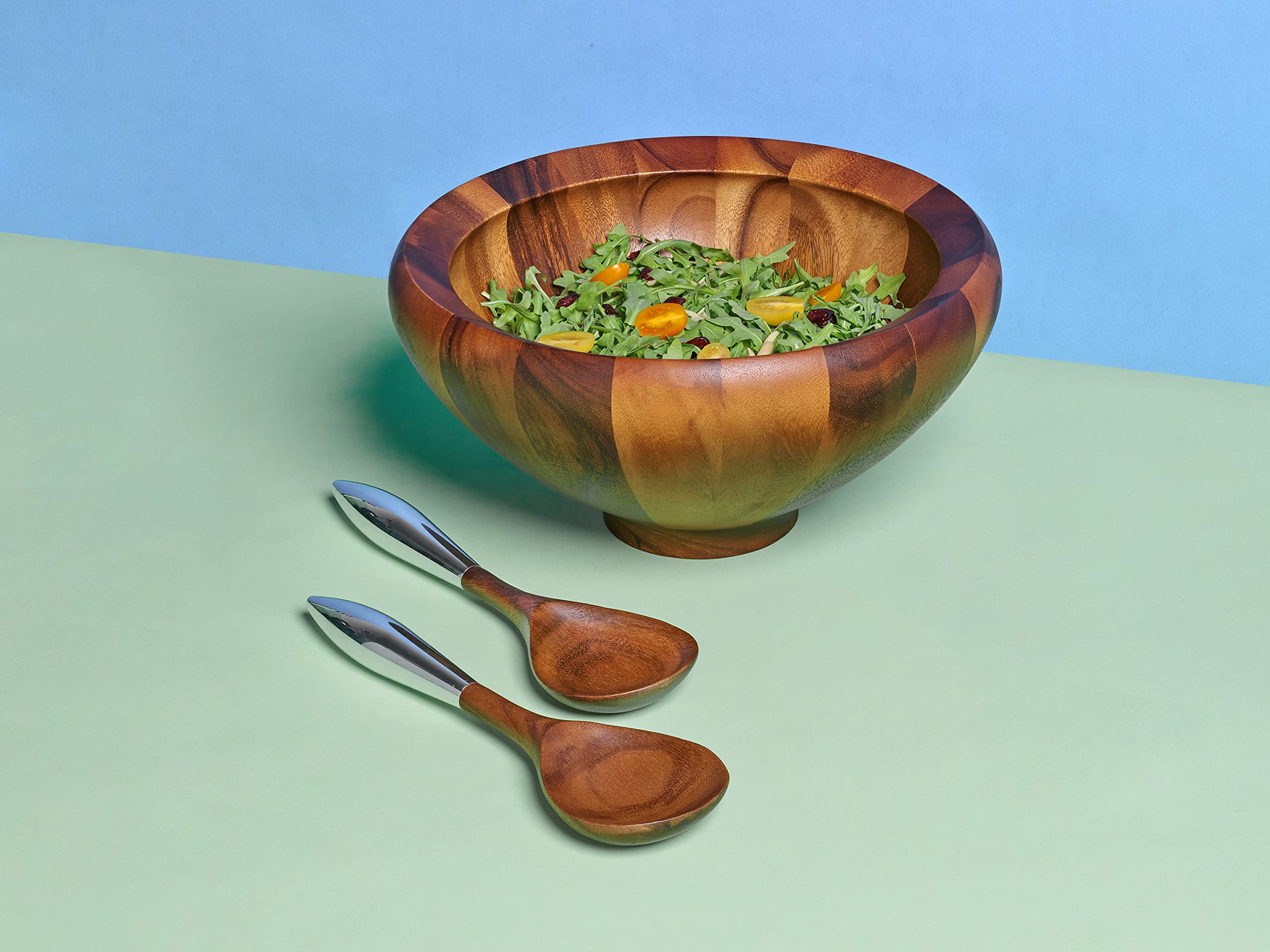 Nambe Yaro Salad Bowl with Servers