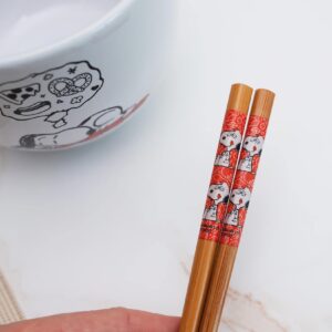 Peanuts "Munch Time" 20-Ounce Ceramic Ramen Bowl and Chopstick Set