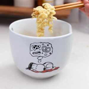 Peanuts "Munch Time" 20-Ounce Ceramic Ramen Bowl and Chopstick Set