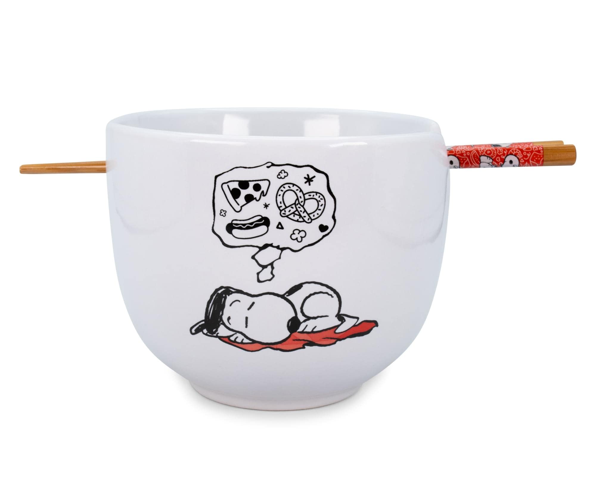 Peanuts "Munch Time" 20-Ounce Ceramic Ramen Bowl and Chopstick Set