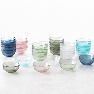 Fortessa Jupiter Vintage Glassware Collection 5 Inch Cereal Salad Dessert Snack All-Purpose Bowl 6 Pack, Clear, 14 Ounce (6 Pack)