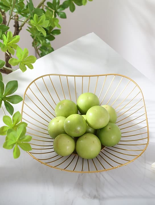 RAUVOLFIA Fruit Bowl, 3-Tier Fruit Basket Holder, Decorative Fruit Bowls Stand, Gold