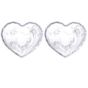 gaolinci heart-shaped embossed glass bowl, fruit salad bowl, dessert bowl (set of 2)