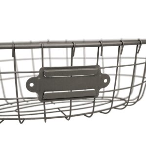 Spectrum Diversified Vintage Living Oval Server Stacked, 2-Tier Bowls, Dining Table & Kitchen Counter Organizer, Modern Fruit Basket Stand, Industrial Gray (A19676)