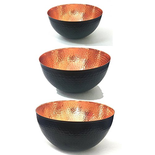 Alchemade Hammered Copper Bowl - Black Copper Bowl To Add To Your Copper Kitchenware Or Use as Farmhouse Copper Home Decor - Great for Everyday Kitchen Use