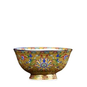 xialon 15.5cm 6.1in jingdezhen ceramic rice bowl enamel color large bowl chinese style antique gold border shou bowl