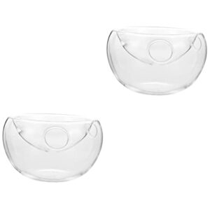 upkoch 2 pcs transparent salad bowl pasta bowl ice cream bowl clear bowls glass for decorations serving tray round condiment server fruit salad glass salad bowl fruit bowl glass bowl food