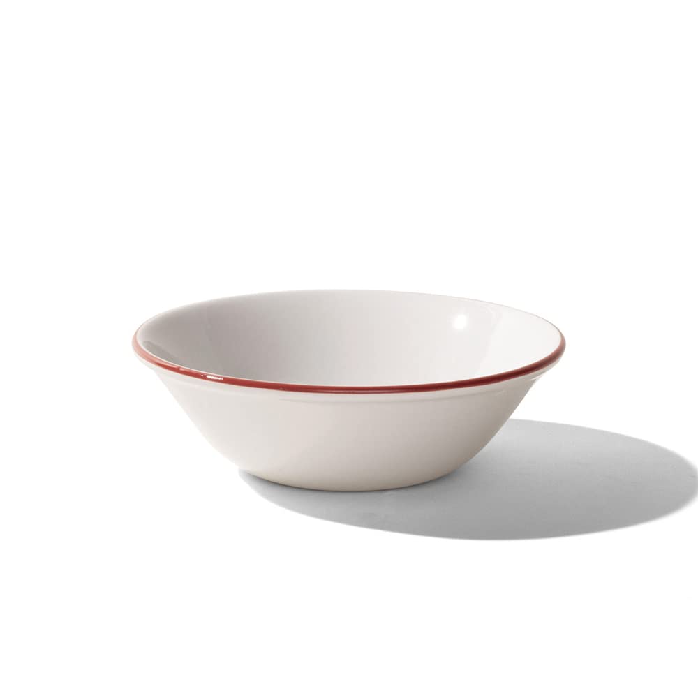 Made In Cookware - Set of 4 - Side Bowls - White With Red Rim - Porcelain - Crafted in England