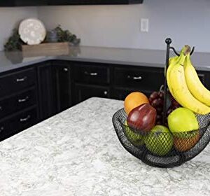 Nifty Banana Hook Mesh Fruit Bowl – Black Powder Coated Design, Double Walled Basket, Modern Kitchen Counter Organizer, Decorative Home Storage Holder