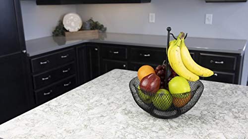 Nifty Banana Hook Mesh Fruit Bowl – Black Powder Coated Design, Double Walled Basket, Modern Kitchen Counter Organizer, Decorative Home Storage Holder