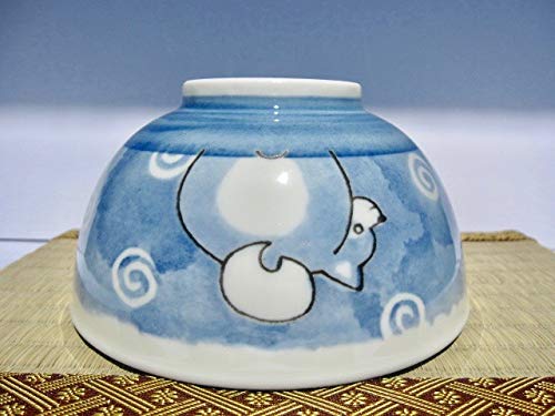 Japanese Shiba Dog Blue 6.3 Inches Diameter Large Rice Bowl Donburi Soup Noodle or Serving Bowl Multipurpose Bowl Chawan from Japan