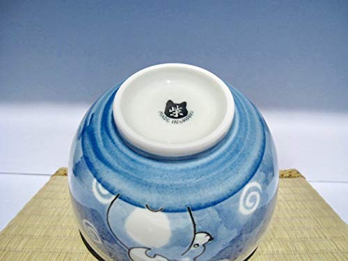 Japanese Shiba Dog Blue 6.3 Inches Diameter Large Rice Bowl Donburi Soup Noodle or Serving Bowl Multipurpose Bowl Chawan from Japan