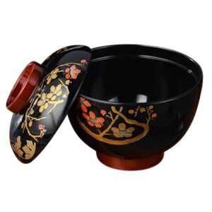 hemoton miso soup bowl with lid japanese melamine noodle bowl rice bowl snack bowl dessert bowl appetizer bowl for home restaurant 11cm