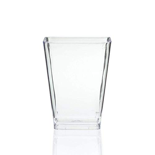 40Pcs/set Elegant Tall Square Dessert Cups - Cube 5oz Clear Tasting Sample Shot Glasses Disposable Plastic Dessert Cups