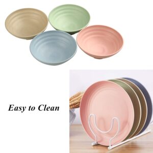 CAMBUY Wheat Straw Bowls Set 4 Pcs Unbreakable 32 Oz Cereal Bowls Dinner Bowl Sets Dishwasher & Microwave Safe