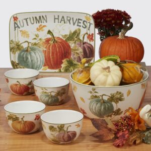 Certified International Autumn Harvest Set 5.5" Ice Cream/Dessert Bowls, Set of 4, Multicolor