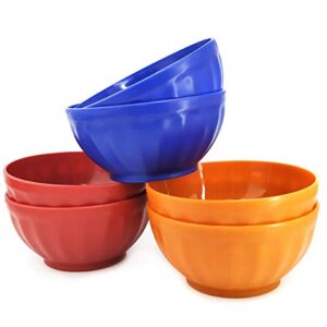 Unbreakable 28-ounce Plastic Bowls Reusable Set of 12 Colored Salad Bowls for Parties, Dishwasher safe, BPA Free