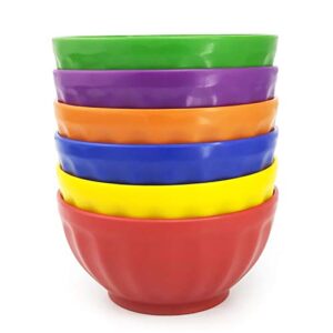 Unbreakable 28-ounce Plastic Bowls Reusable Set of 12 Colored Salad Bowls for Parties, Dishwasher safe, BPA Free