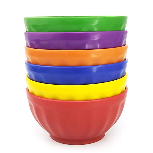 Unbreakable 28-ounce Plastic Bowls Reusable Set of 12 Colored Salad Bowls for Parties, Dishwasher safe, BPA Free