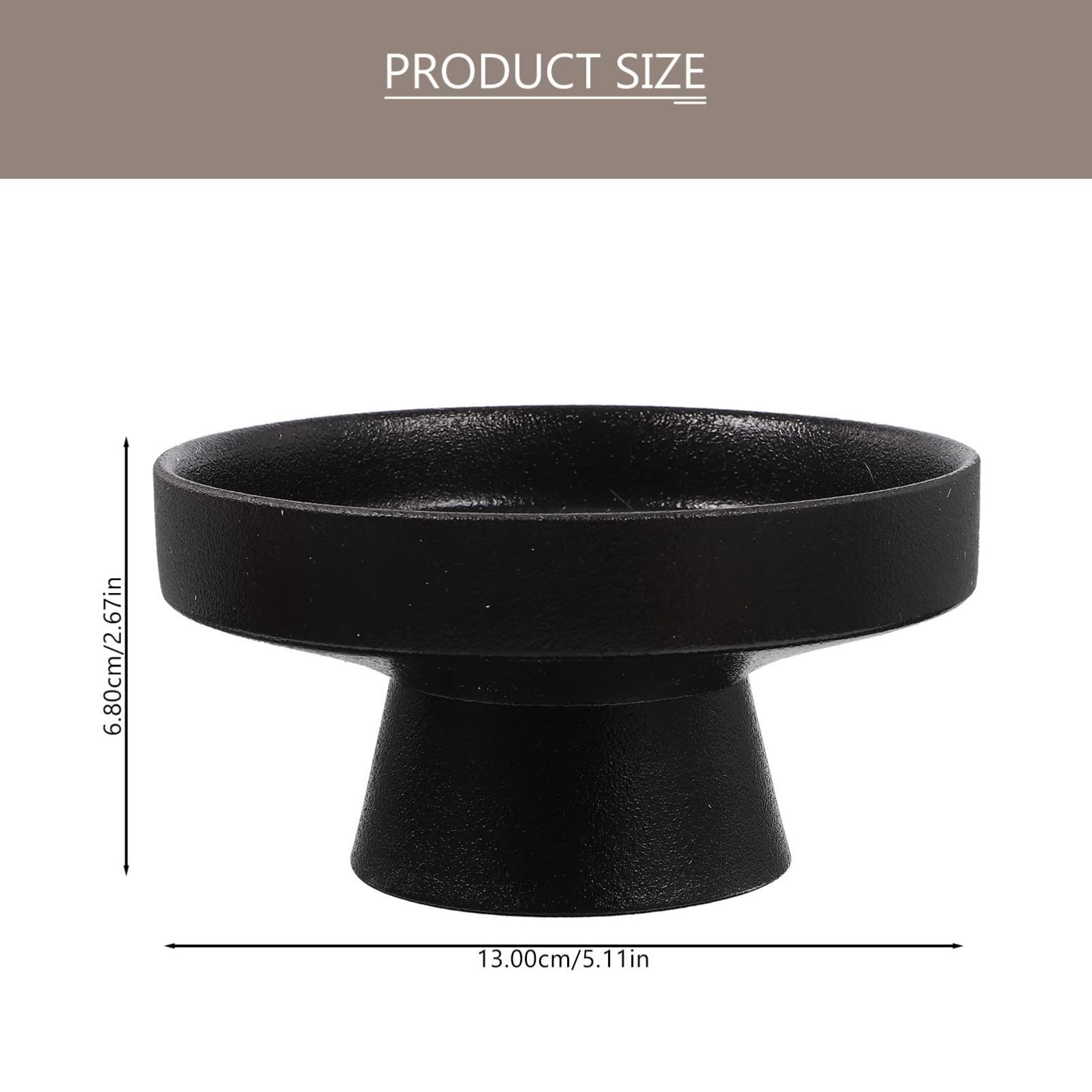 DOITOOL Ceramic Footed Bowl Decorative Pedestal Bowl Fruit Bowl Fruit Tray Dessert Display Stand for Home Kitchen Counter Centerpiece Table Decor 5.11X5.11X2.67 inch, Black