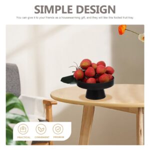 DOITOOL Ceramic Footed Bowl Decorative Pedestal Bowl Fruit Bowl Fruit Tray Dessert Display Stand for Home Kitchen Counter Centerpiece Table Decor 5.11X5.11X2.67 inch, Black