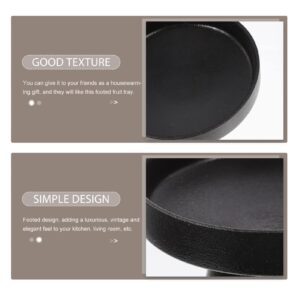 DOITOOL Ceramic Footed Bowl Decorative Pedestal Bowl Fruit Bowl Fruit Tray Dessert Display Stand for Home Kitchen Counter Centerpiece Table Decor 5.11X5.11X2.67 inch, Black