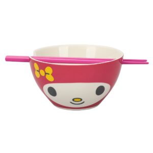 bioworld my melody character face 20 oz ramen bowl with chopsticks