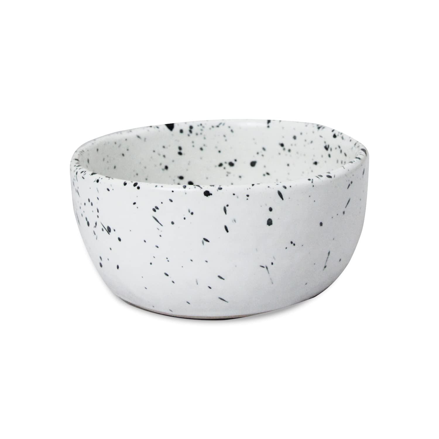 roro Exquisite Handmade Ceramic Stoneware Speckled Spotted White Sauce Bowls - Set of 4 - Versatile, Microwave-Safe, and Dishwasher-Safe Dinnerware