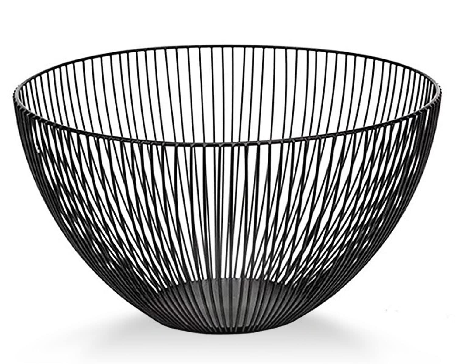 IBWell Wire Fruit Basket Fruit Bowl Kitchen Fruit Basket Stand Fruit Bowls for the Counters Metal Fruit Bowl(Round Black)